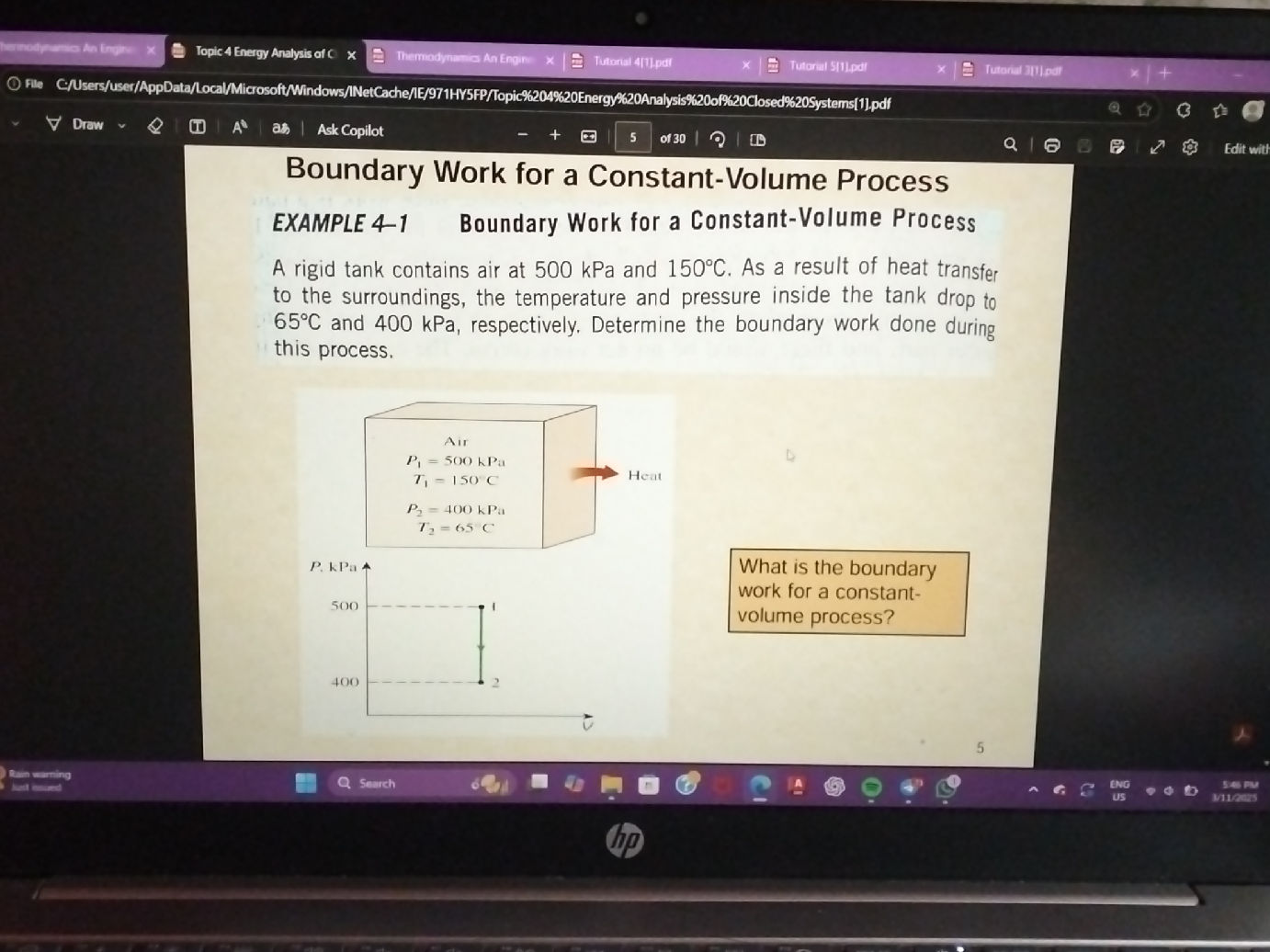 EXAMPLE 4-1 Boundary Work for a | StudyX