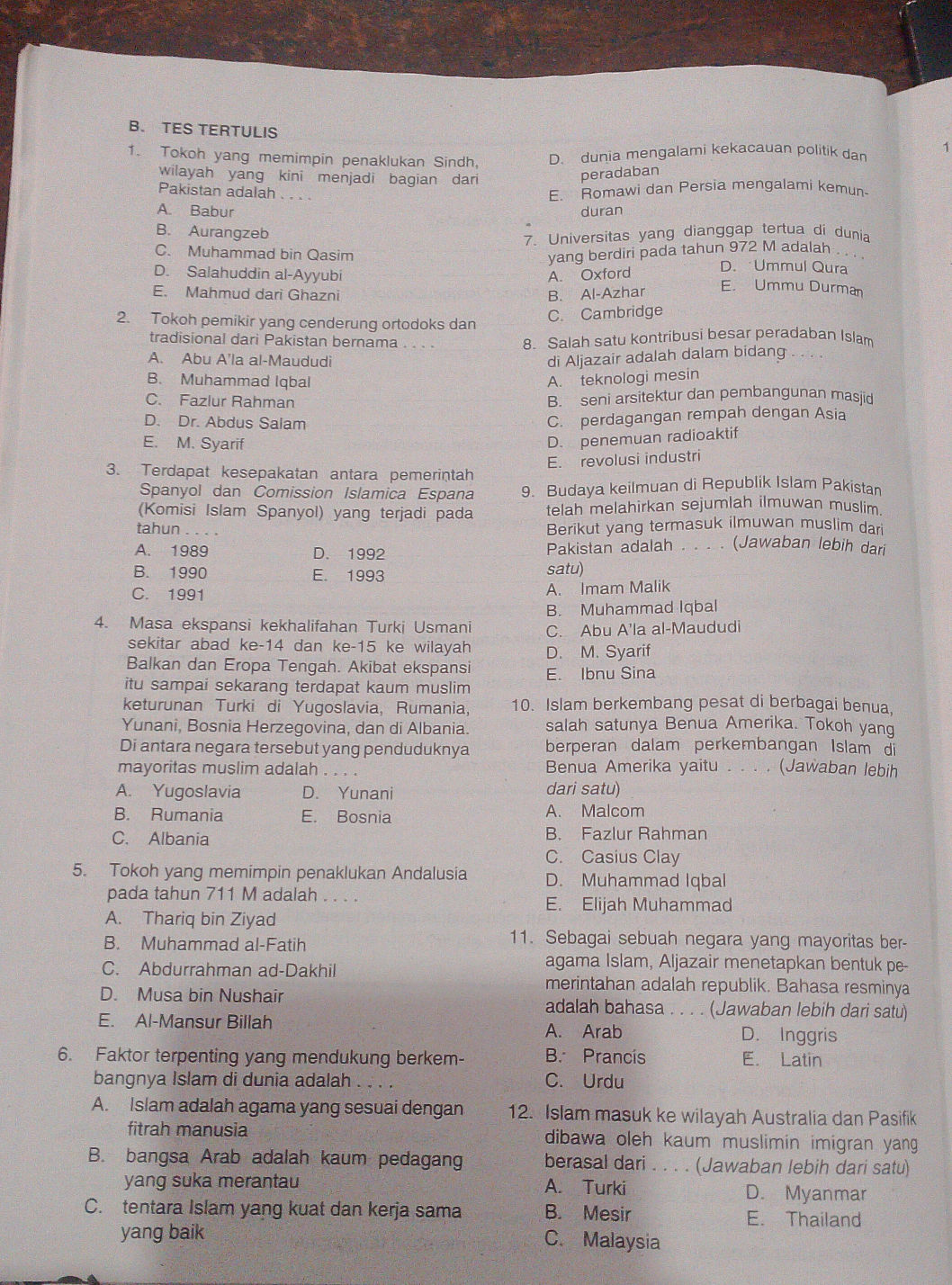 5. Tokoh yang memimpin penaklukan Andalusia | StudyX