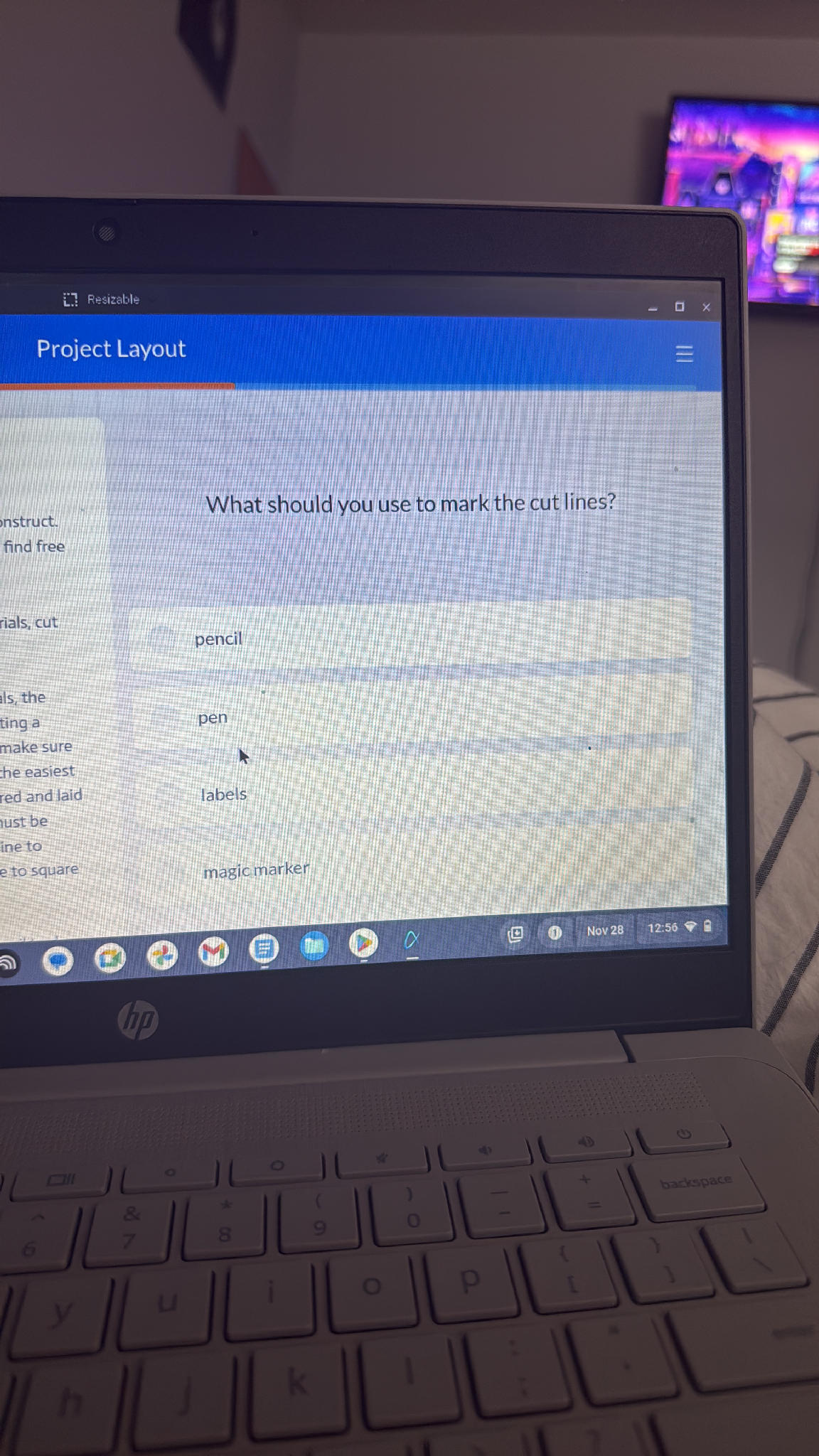 What should you use to mark the cut lines? | StudyX