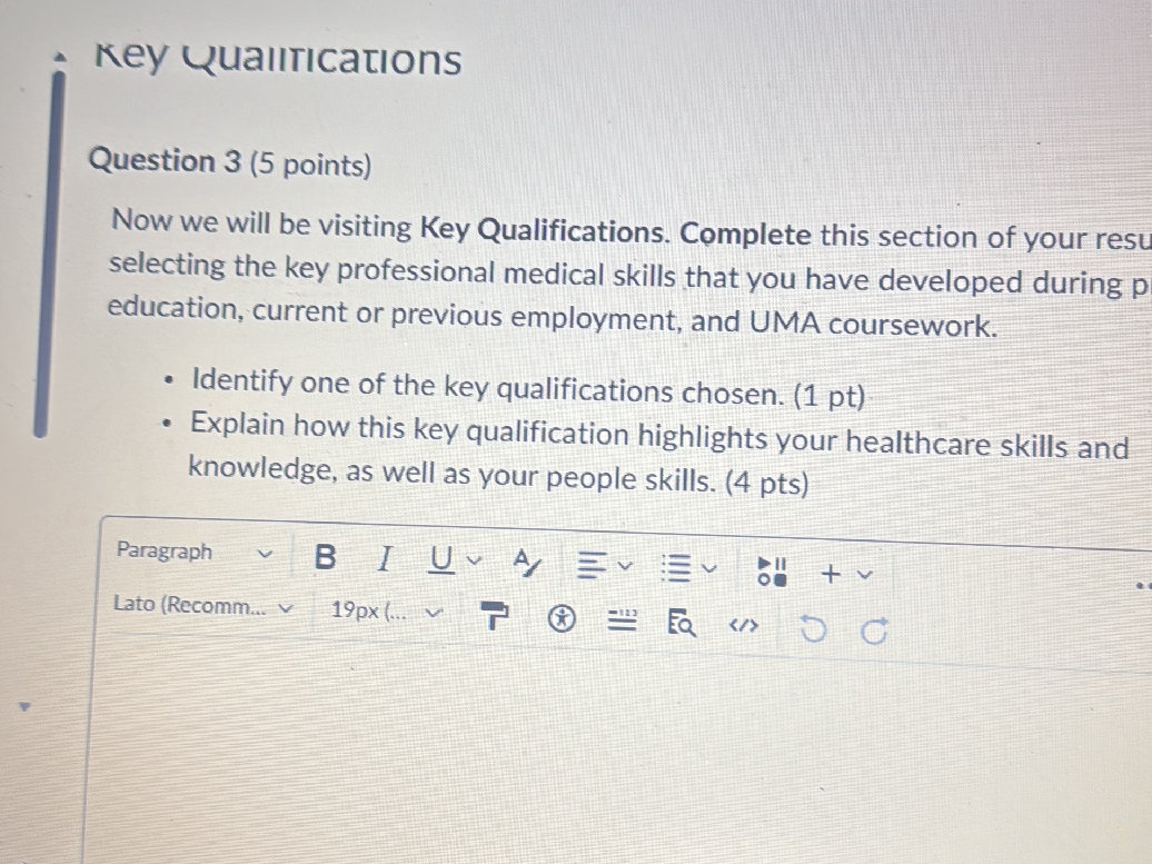 Now we will be visiting Key Qualifications.