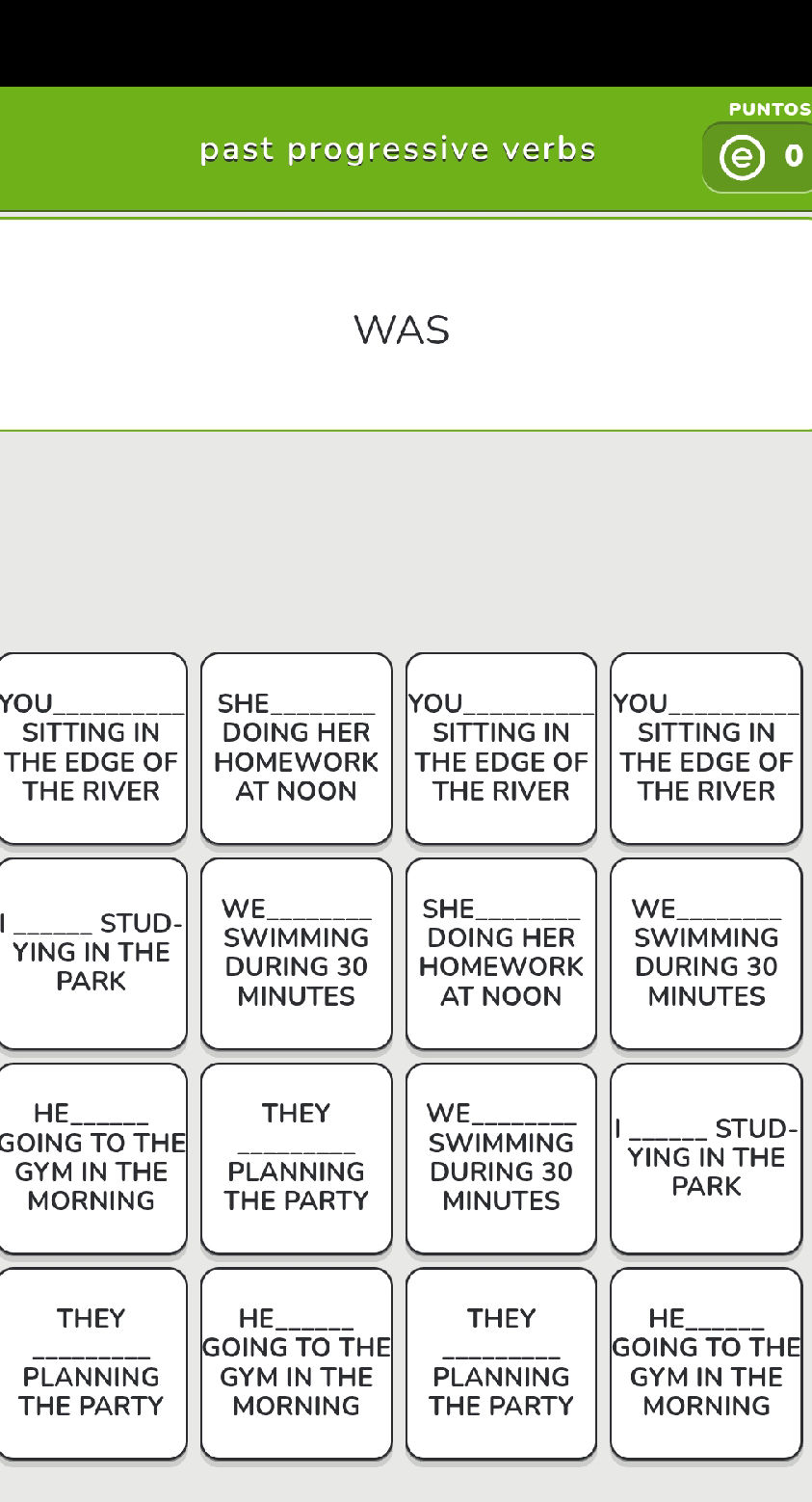 past progressive verbs WAS YOU ______ | StudyX