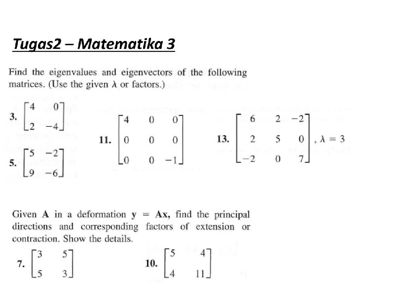 Find the eigenvalues and eigenvectors of the | StudyX
