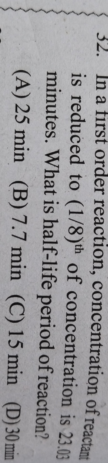 In a first order reaction, concentration of | StudyX
