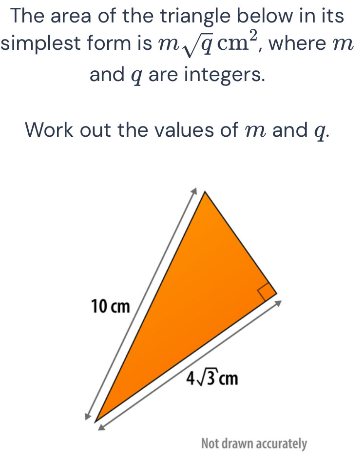 What Is The Area Of The Triangle Below