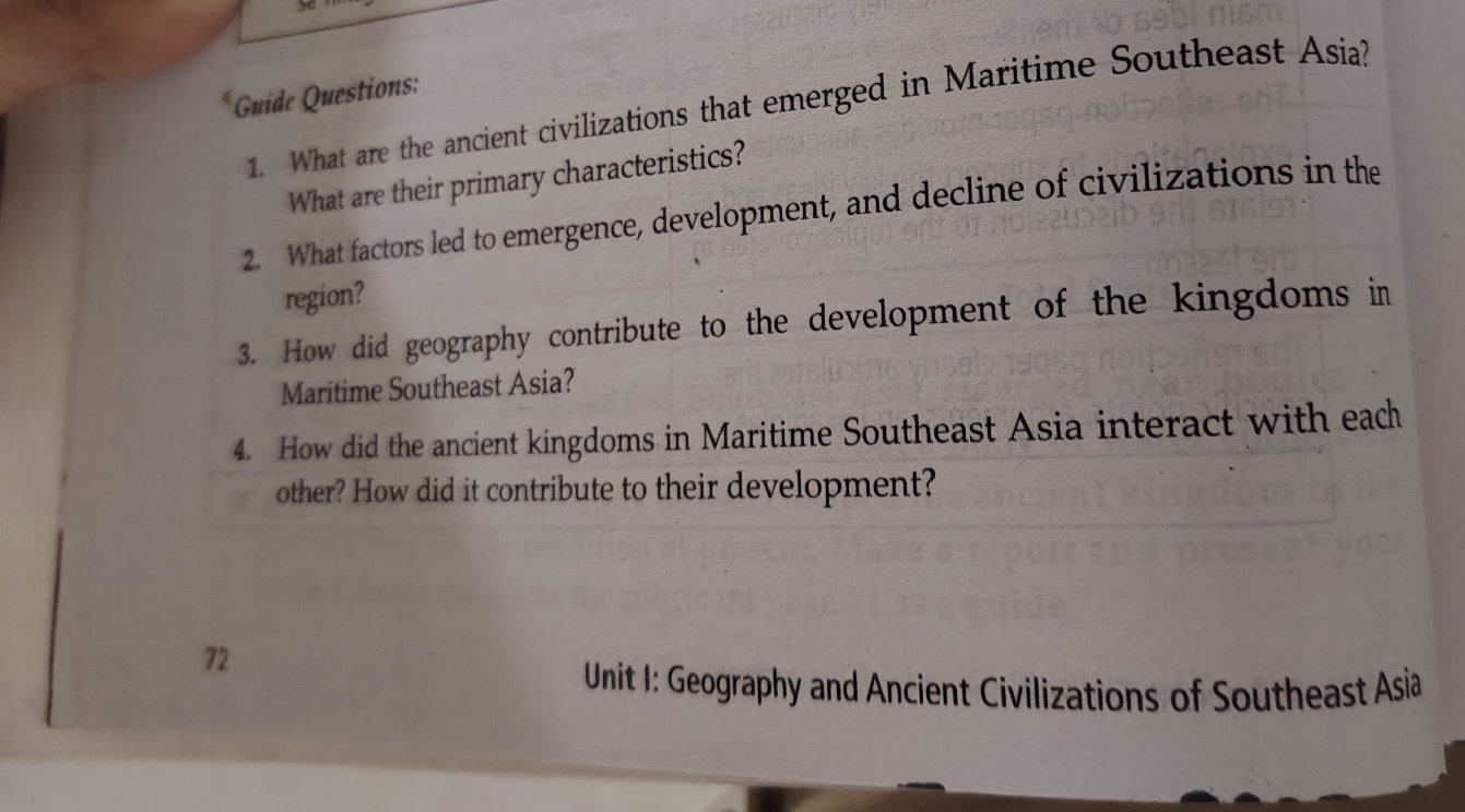 Guide Questions: 1. What are the ancient | StudyX