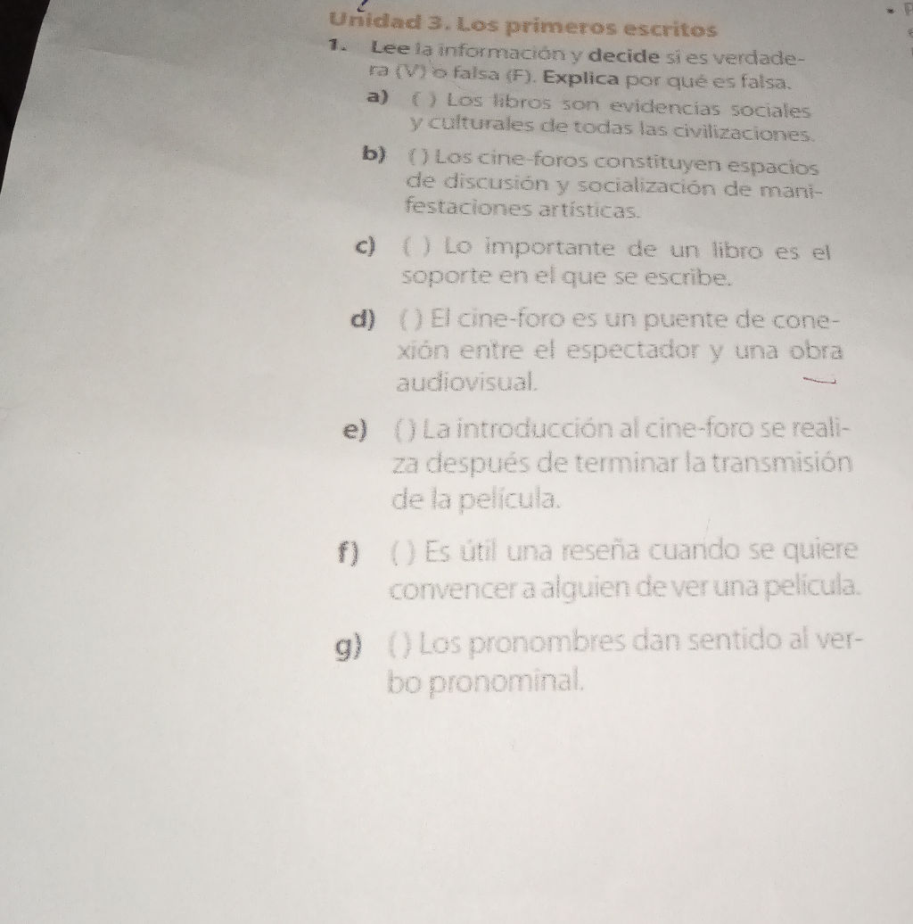 Unidad 3. Los primeros escritos 1. Lee la | StudyX
