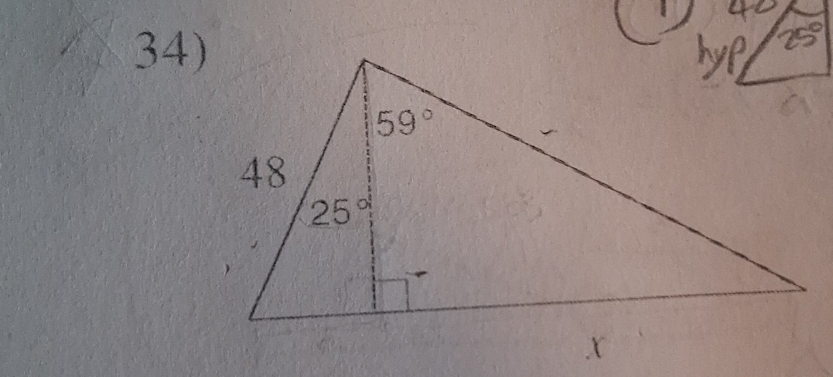 34) [Diagram showing a large triangle | StudyX