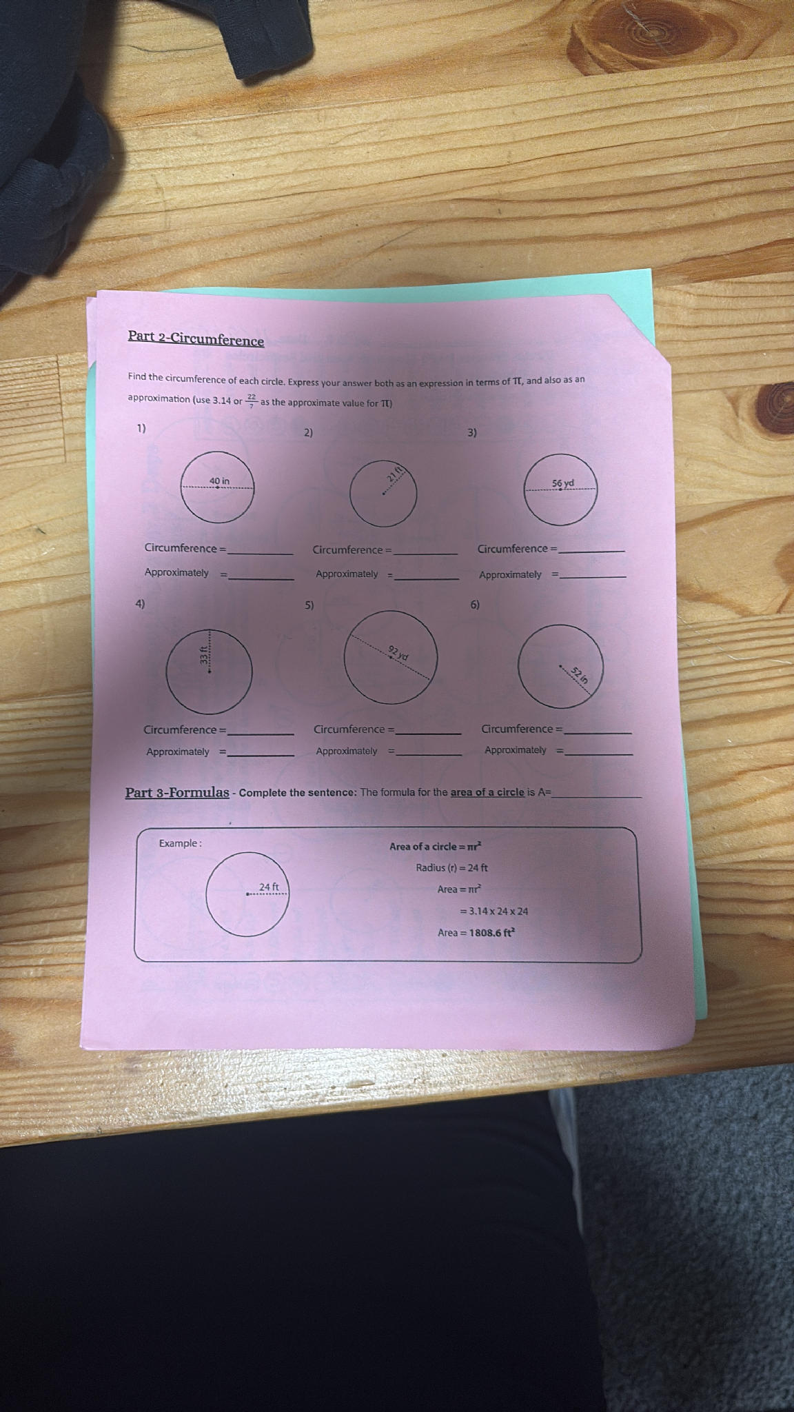 Part 2 - Circumference Find the | StudyX