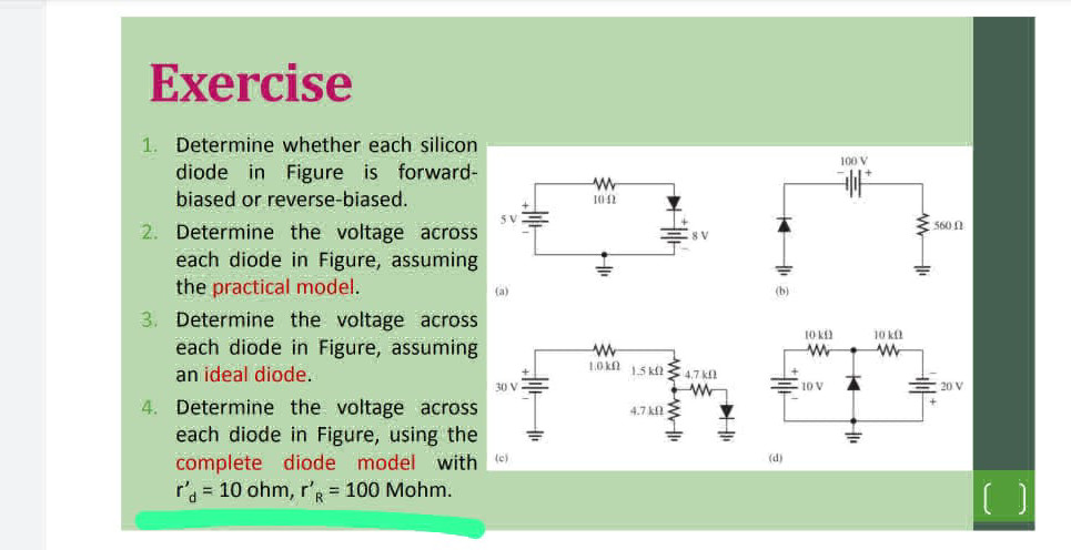 Determine whether each silicon diode in | StudyX