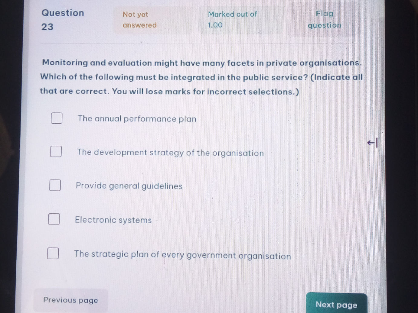 Monitoring and evaluation might have many | StudyX