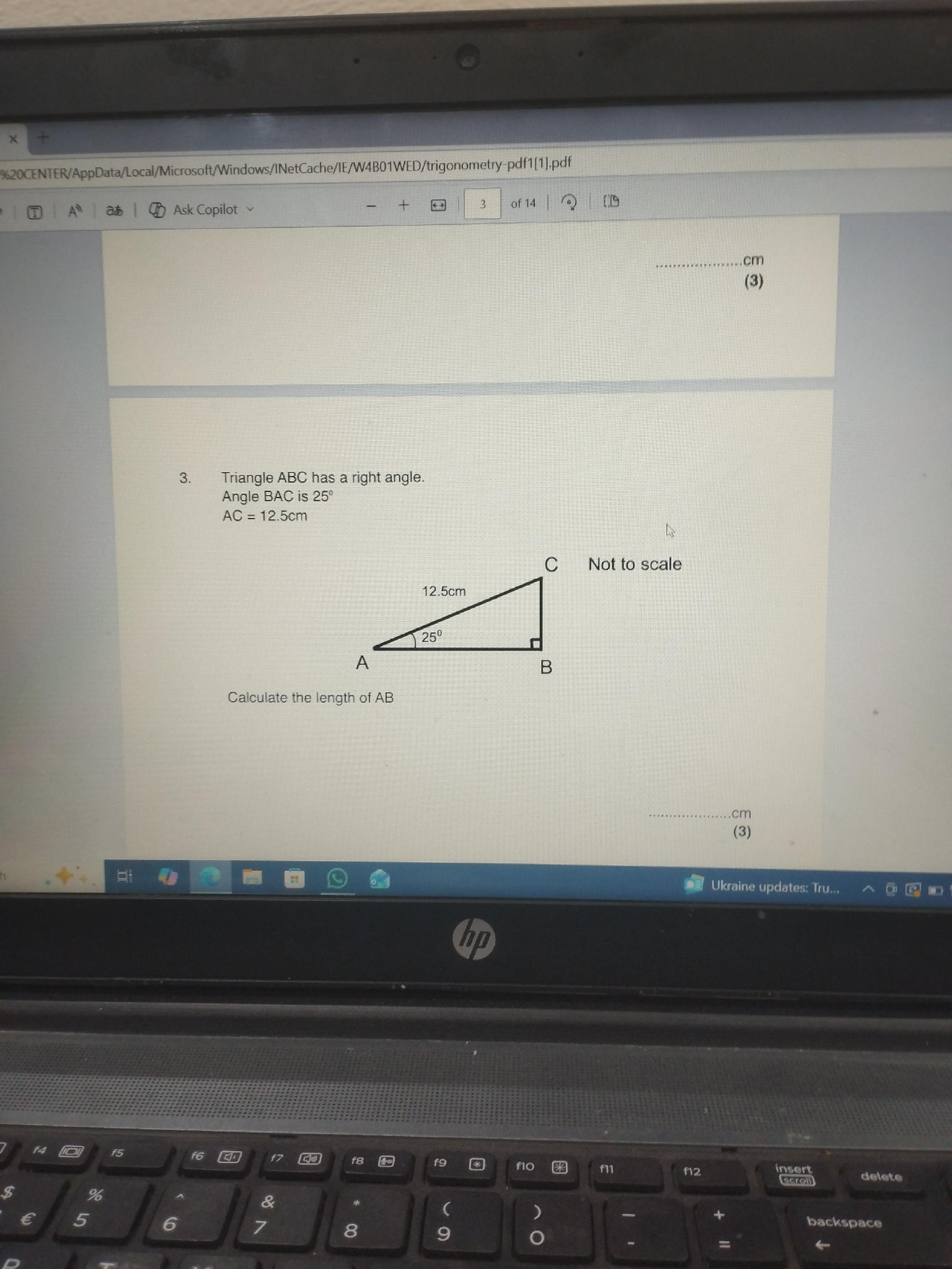Triangle ABC has a right angle. Angle BAC is | StudyX