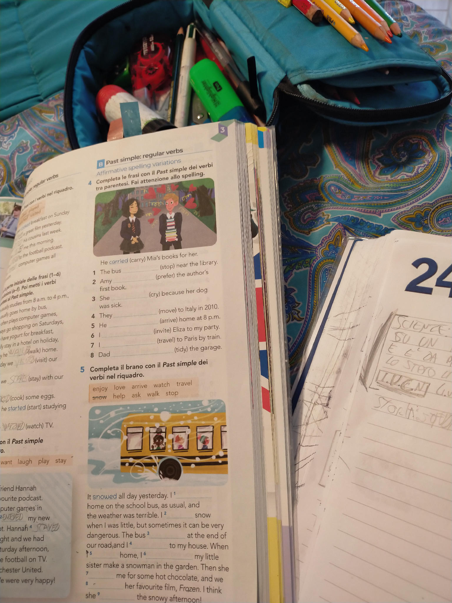 B Past simple: regular verbs Affirmative | StudyX