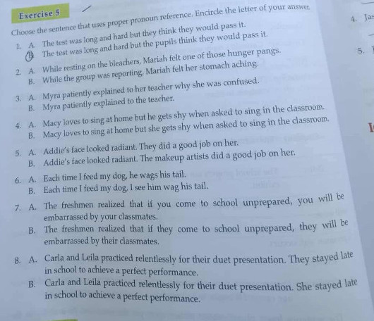 Choose the sentence that uses proper pronoun | StudyX