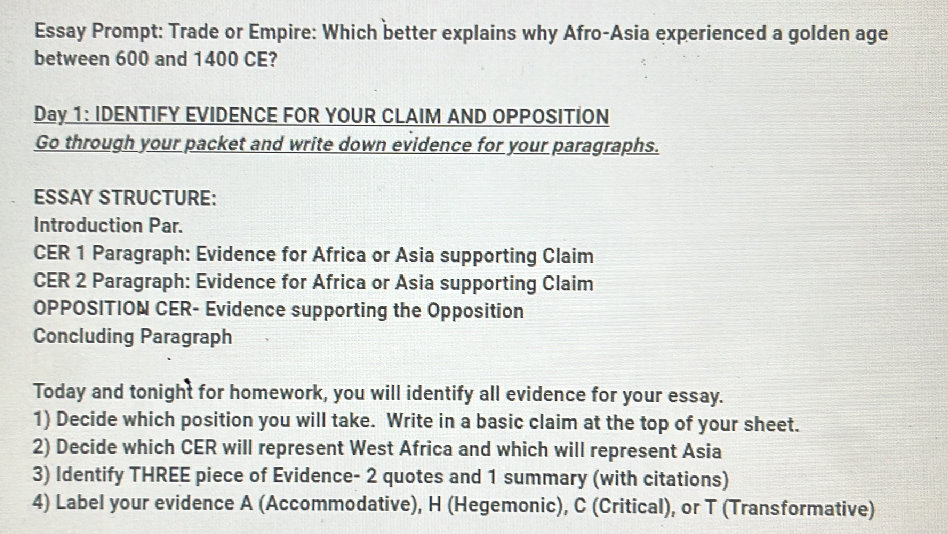 Essay Prompt: Trade or Empire: Which better | StudyX