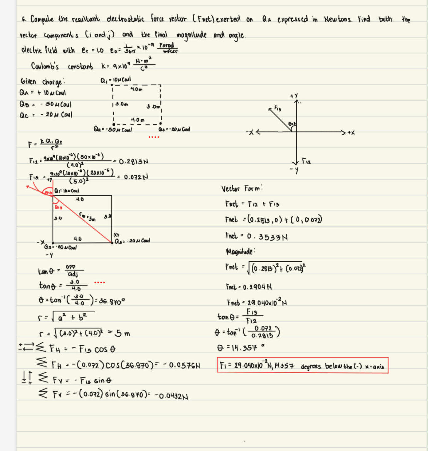 6. Compute the resultant electrostatic force | StudyX