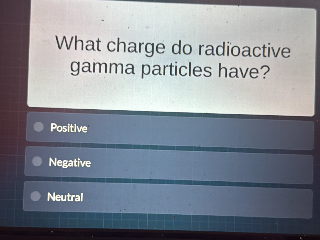 What charge do radioactive gamma particles | StudyX
