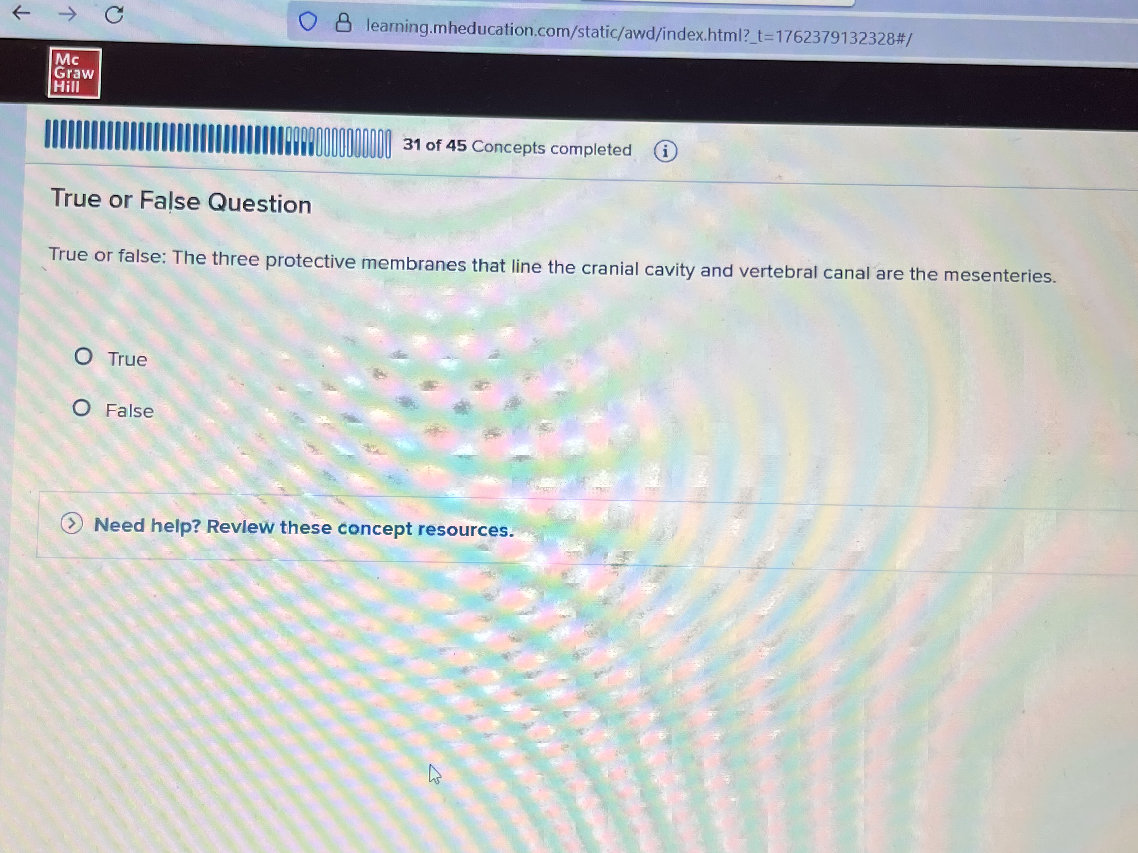 True or False Question True or false: The | StudyX