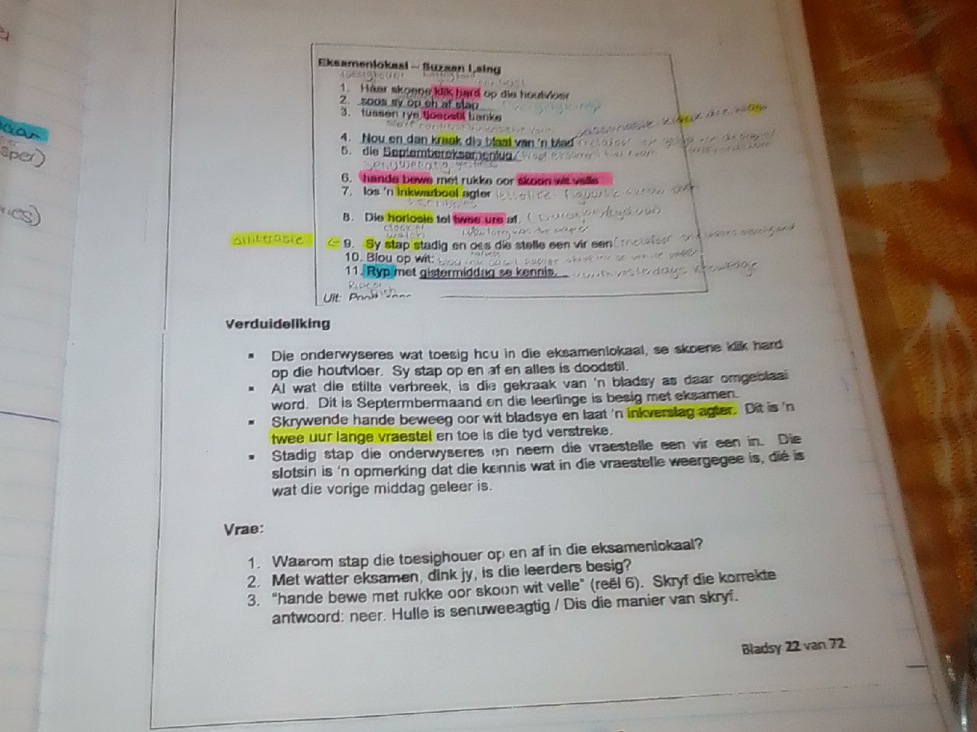 Eksamenlokaal – Suizen Laai 1. Haar skoene | StudyX