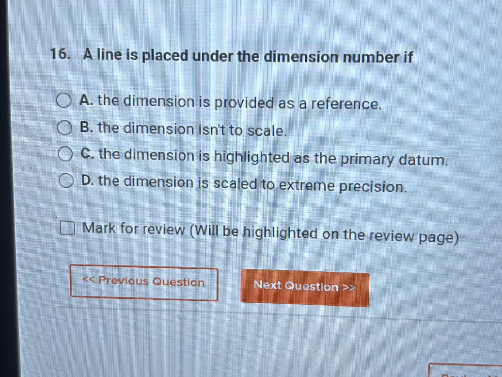 A line is placed under the dimension number | StudyX