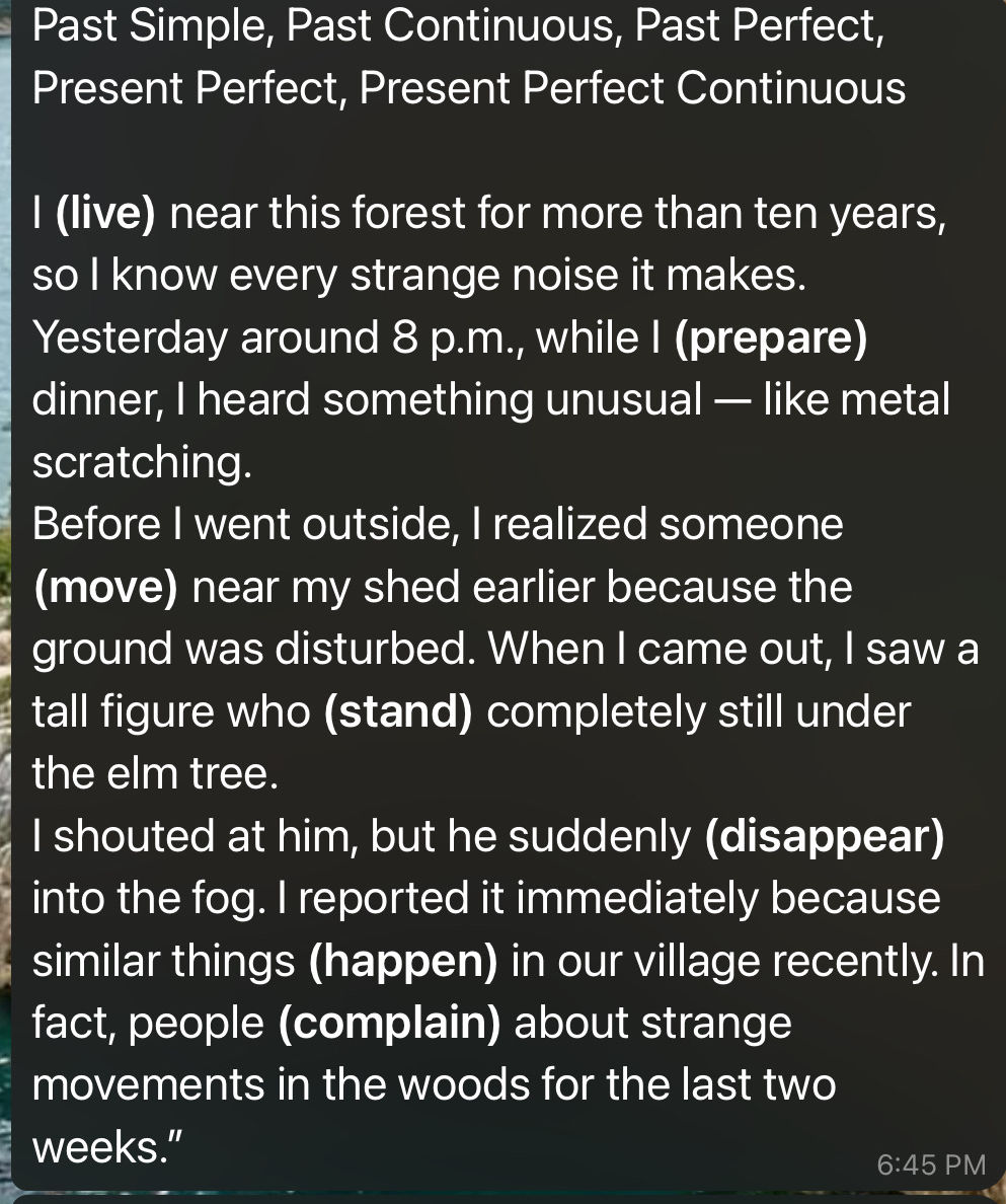 Topic: Past Simple, Past Continuous, Past | StudyX
