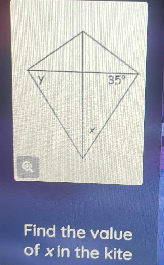 Find the value of $x$ in the kite. (Diagram | StudyX