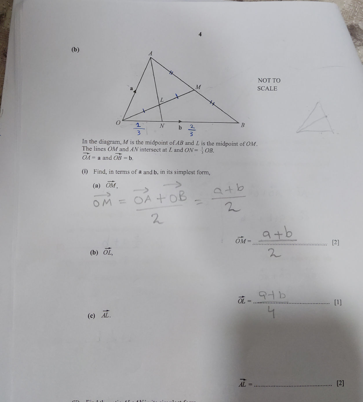 In the diagram, M is the midpoint of AB and | StudyX