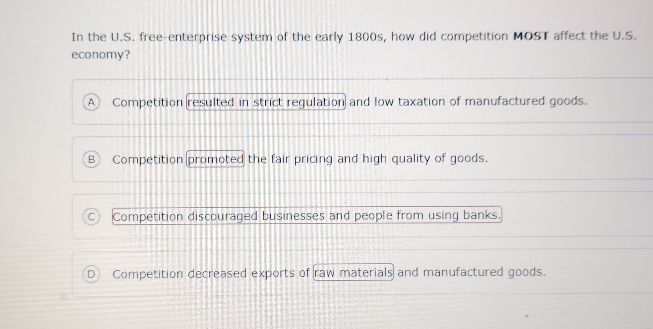 In the U.S. free-enterprise system of the | StudyX