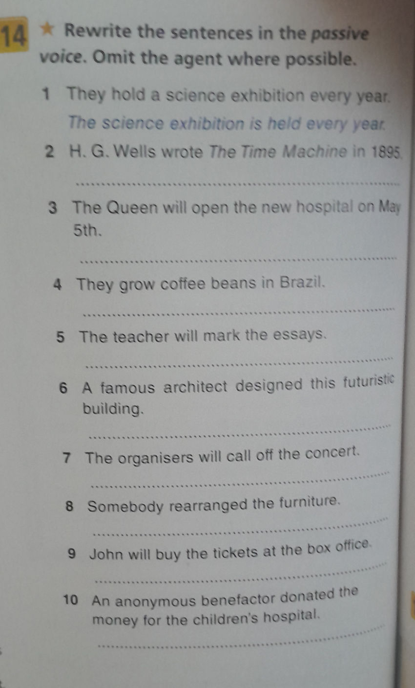 14 ★ Rewrite the sentences in the passive | StudyX