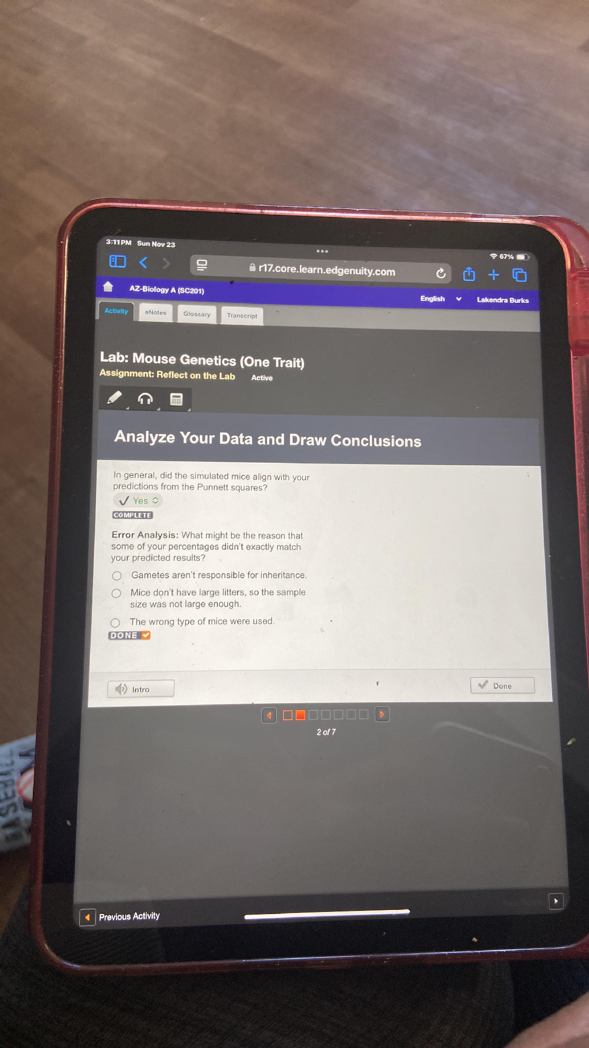 In general, did the simulated mice align | StudyX