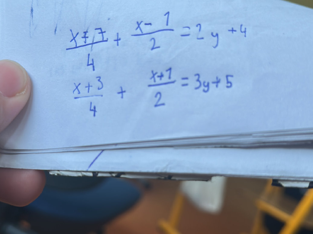 Solve the system of equations for $x$ and | StudyX