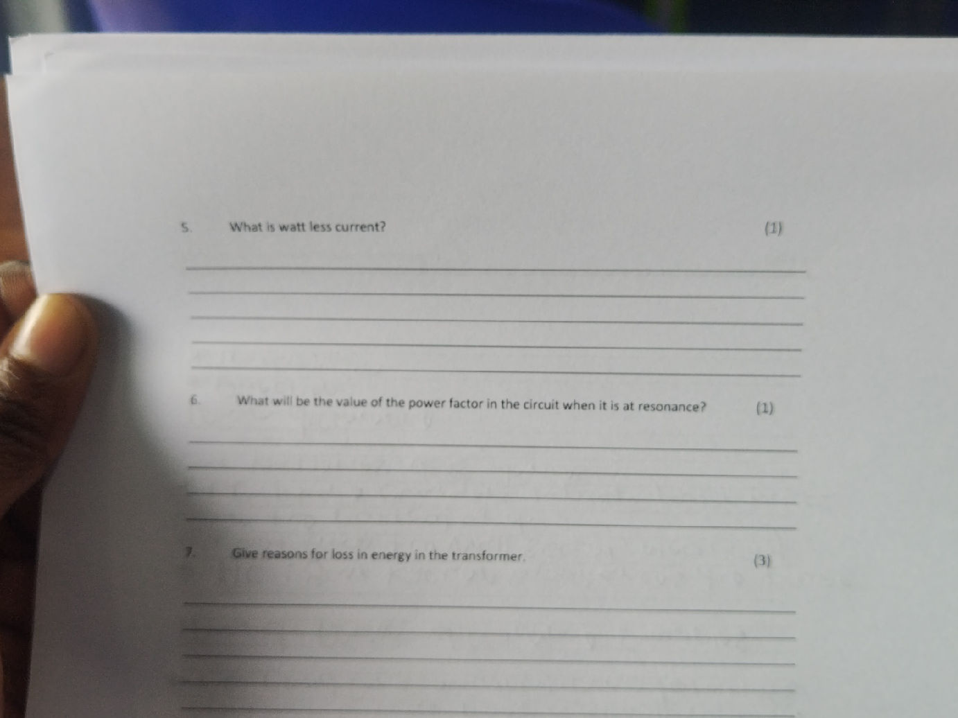 Definition of watt less current | StudyX