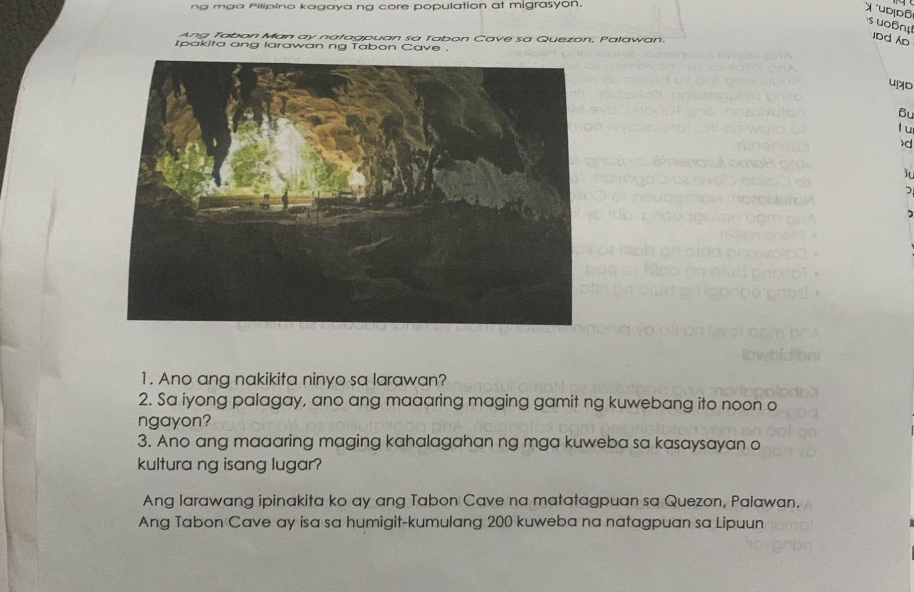 Ang Taban Man ay natagpuan sa Tabon Cave sa | StudyX