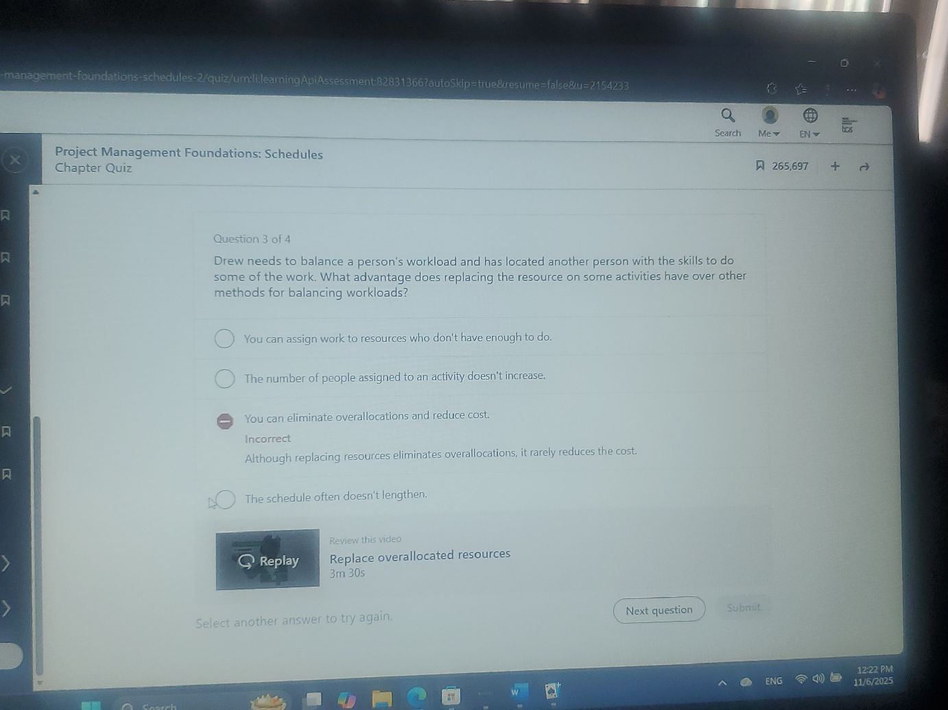 Question 3 of 4 Drew needs to balance a | StudyX