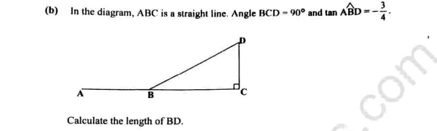 (b) In the diagram, ABC is a straight line. | StudyX