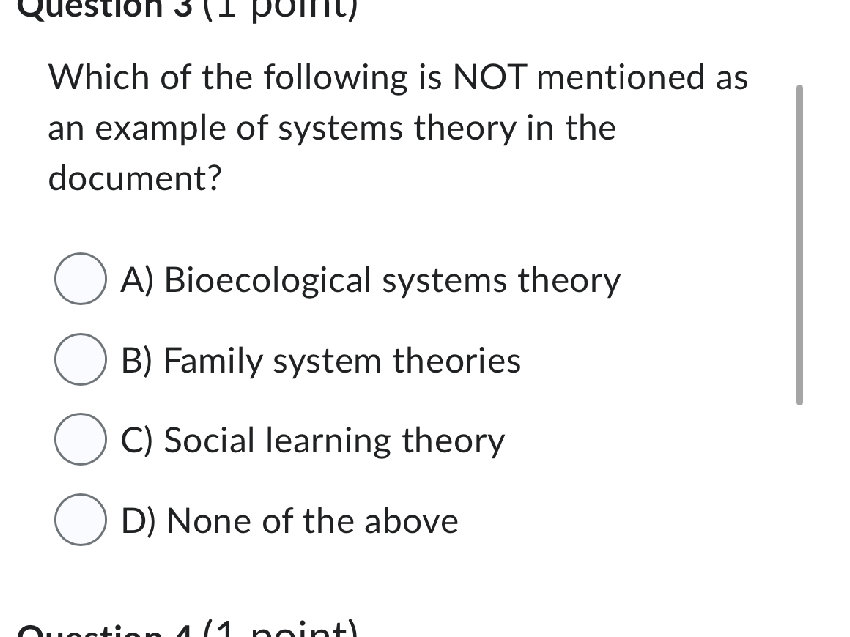 Question 3 (1 point) Which of the following | StudyX