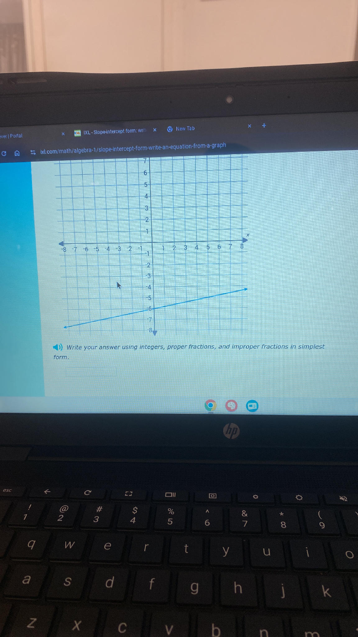 Write an equation in slope-intercept form | StudyX