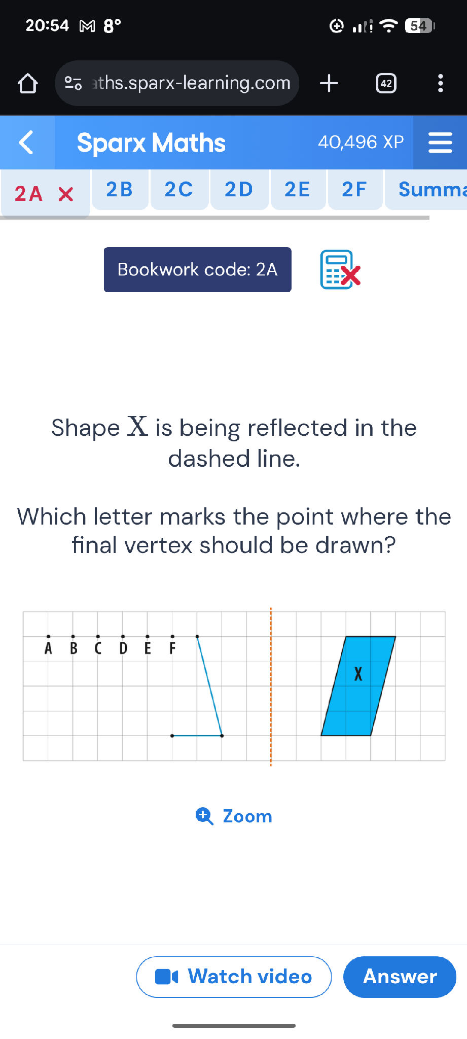 Shape X is being reflected in the dashed | StudyX