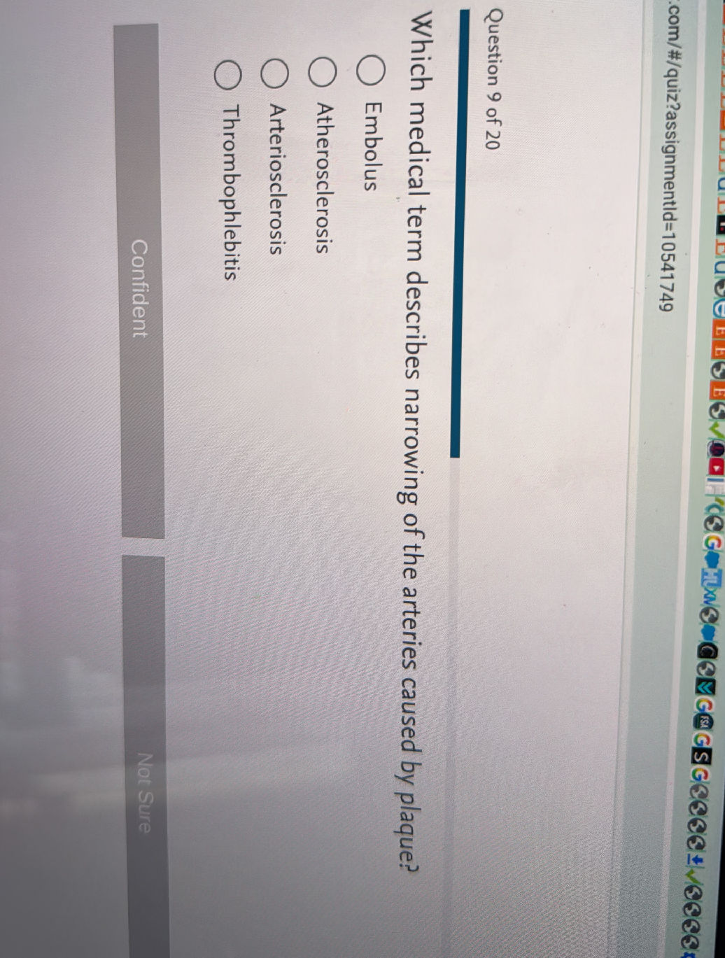 Which medical term describes narrowing of | StudyX