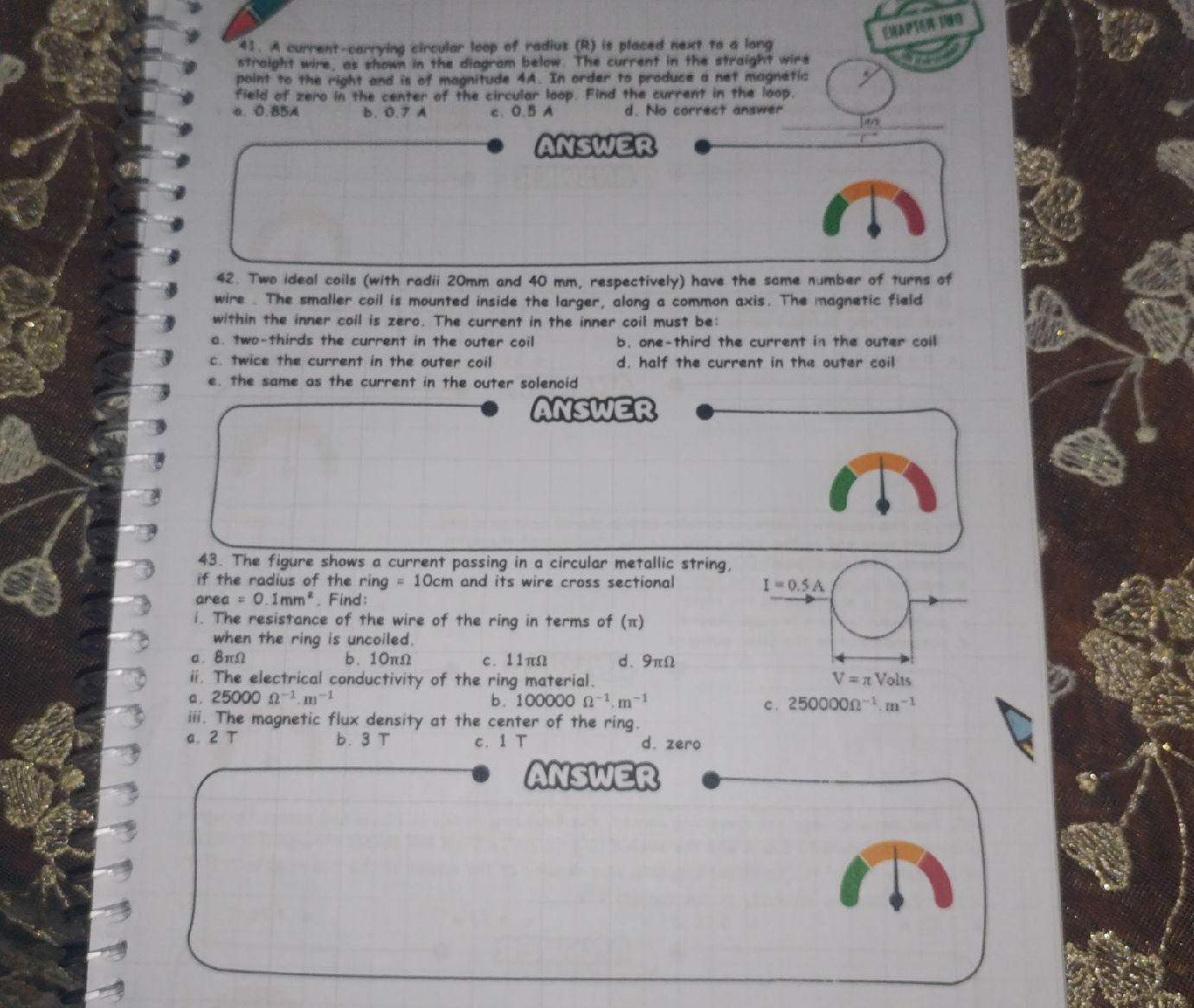 43. The figure shows a current passing in a | StudyX