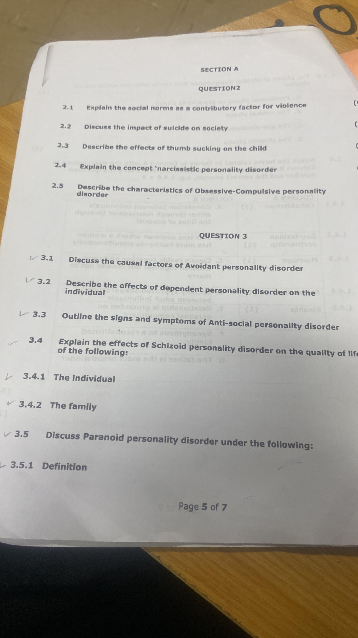 SECTION A QUESTION 2 2.1 Explain the social | StudyX