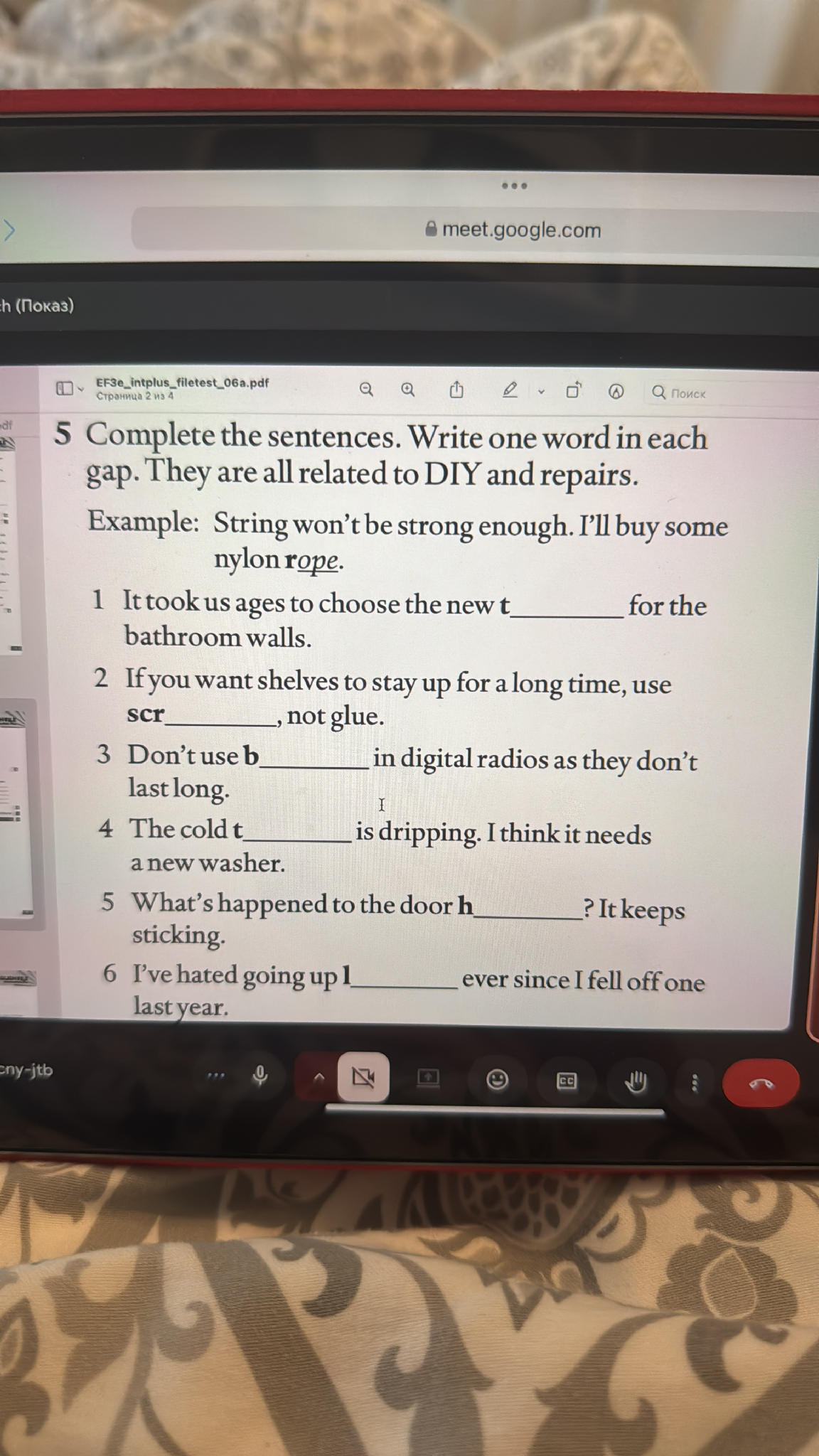 Complete the sentences. Write one word in | StudyX