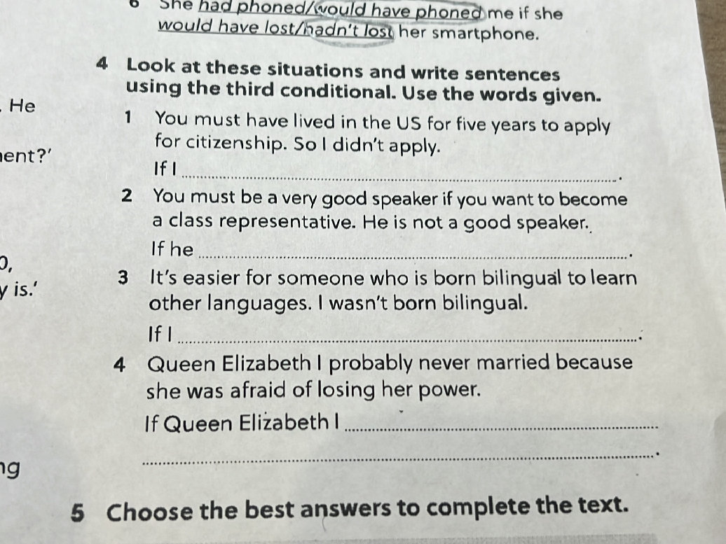 Look at these situations and write sentences | StudyX