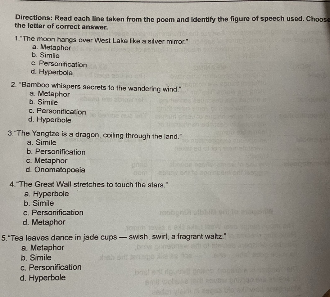 Directions: Read each line taken from the | StudyX