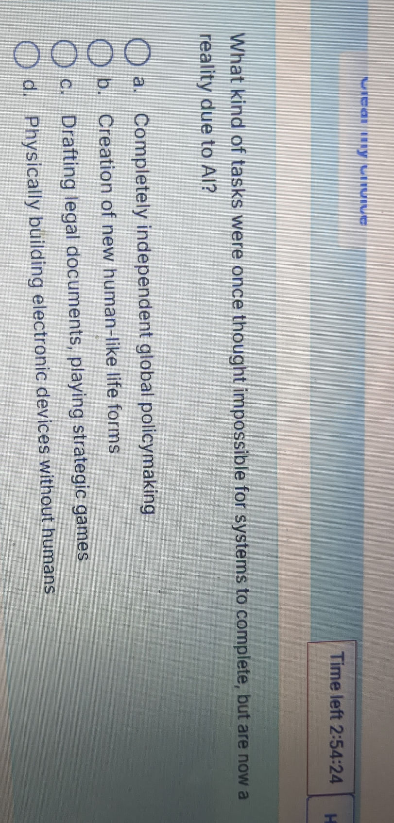 What kind of tasks were once thought | StudyX