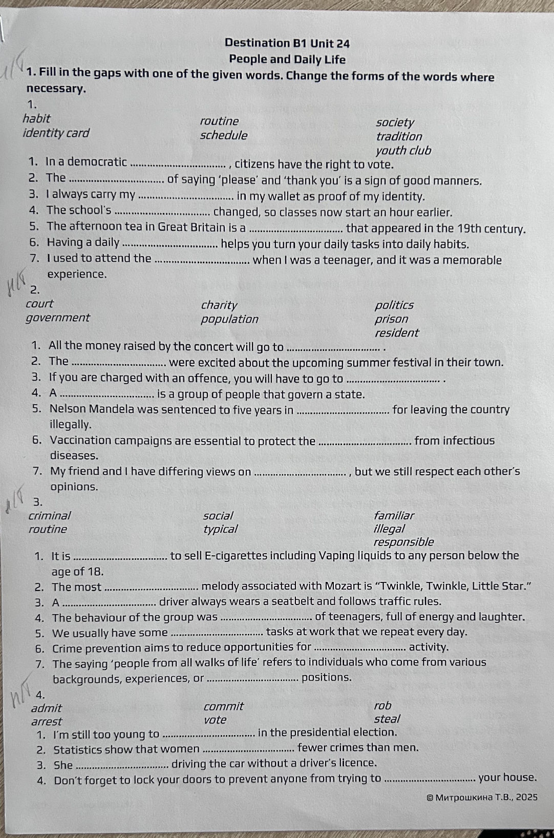 Destination B1 Unit 24 People and Daily Life | StudyX