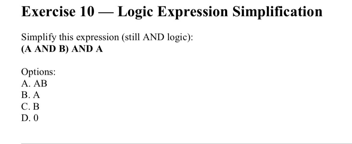 Exercise 10 — Logic Expression | StudyX