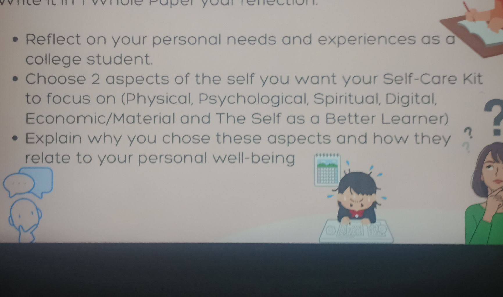 Write it in 1 Whole Paper your reflection. | StudyX