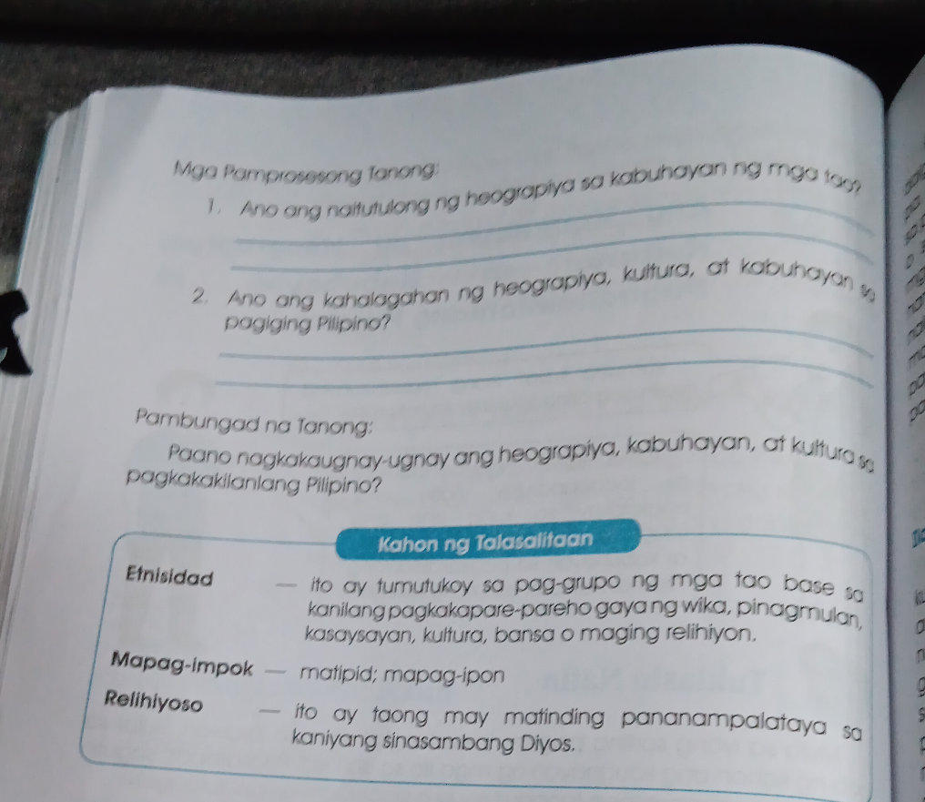 Mga Pamprosesong Tanong: 1. Ano ang | StudyX