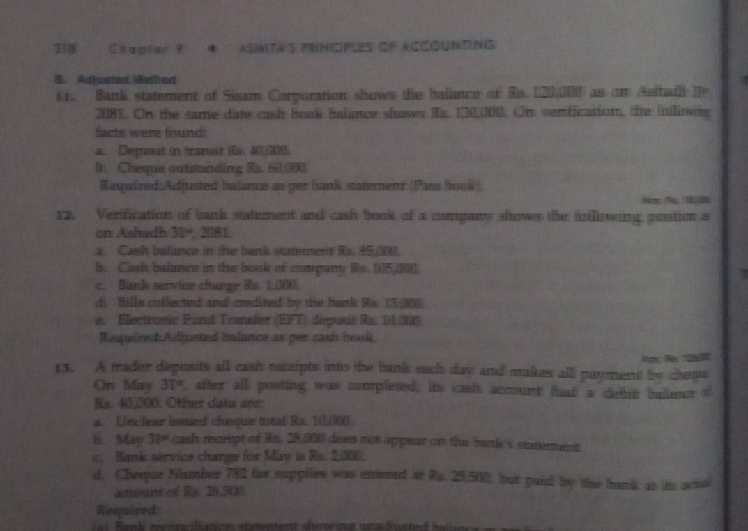 Bank statement of Sisam Corporation shows | StudyX
