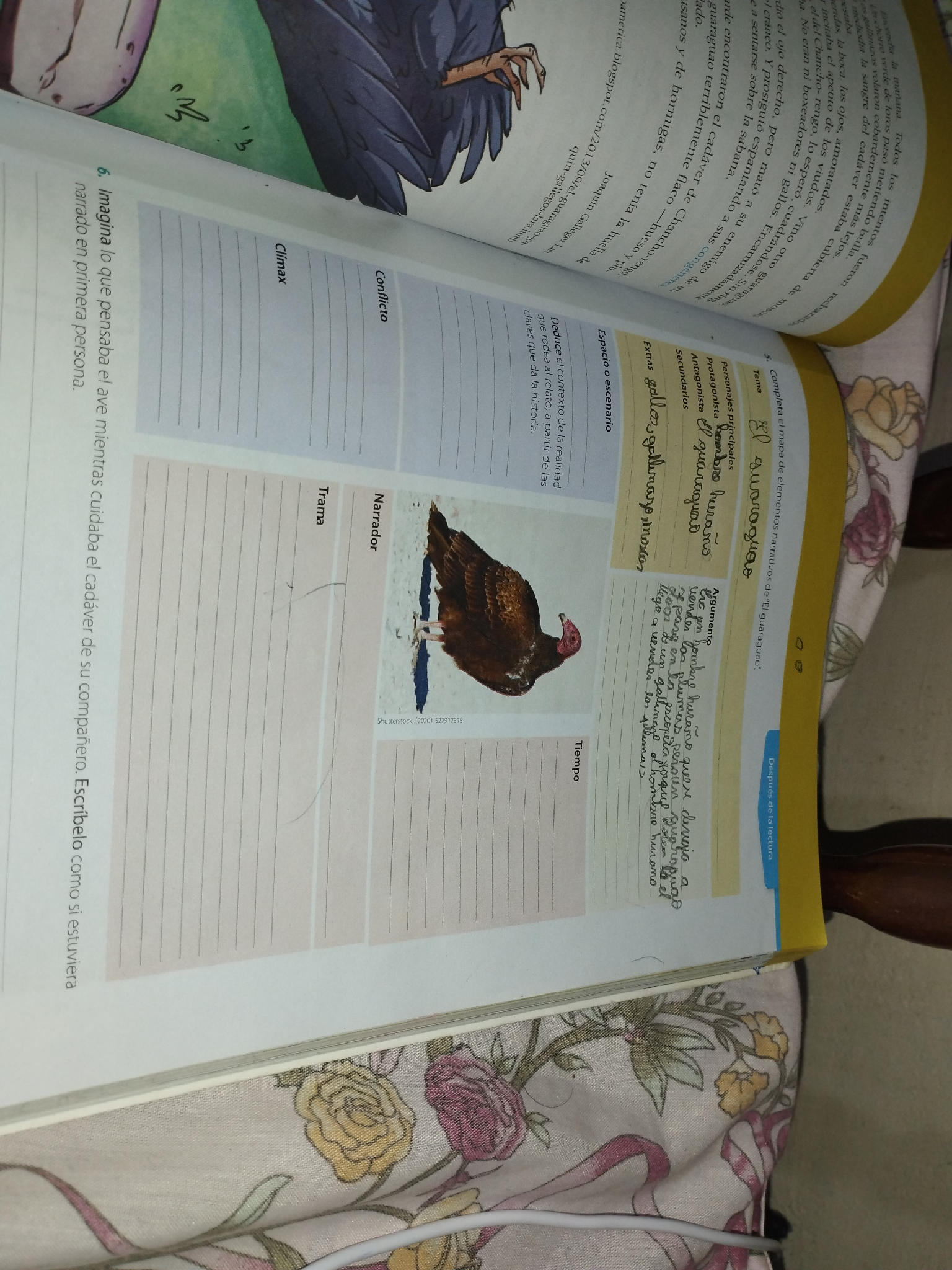 Completa el mapa de elementos narrativos de | StudyX